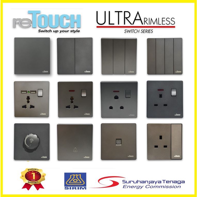 Retouch Ultra Rimless Socket and Slim Modern Switch Design 13A 15A 20A ...