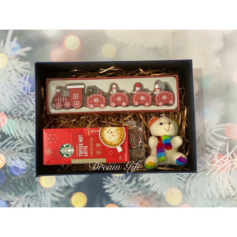 Premium Snack Christmas Set*Christmas Wooden Train 5 section,Starbucks ...