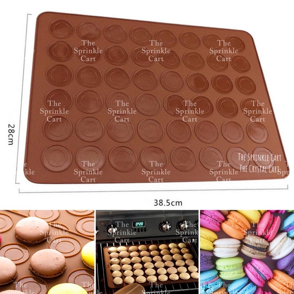 48-Holes Silicone Macaron Baking Mat Molder Non-Stick Oven Baking ...