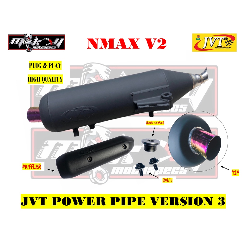 JVT EXHAUST PIPE V3 FOR NMAX 2020 V2 ( TAMBUTSO ) | Shopee Philippines