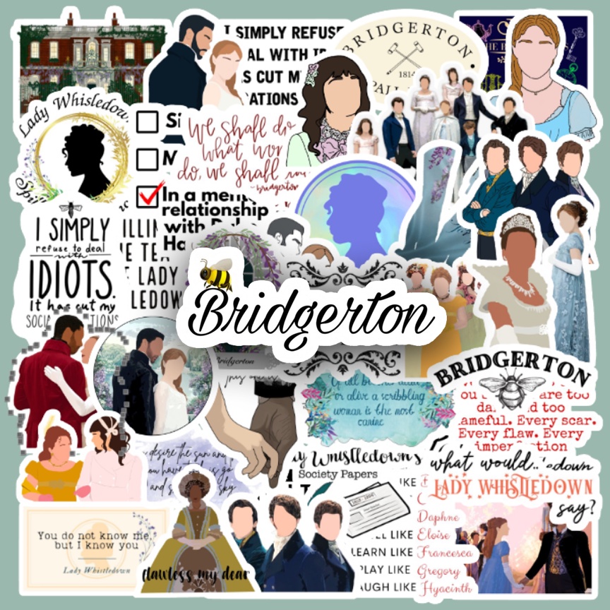 50 pcs. BRIDGERTON stickers | water proof | SIMON DAPHNE PENELOPE ...