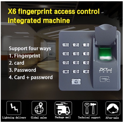 ZkTeco Zxteco X6 Finger Scanner And Punch Card Opening Door With Keycard Or MiFare Access ...