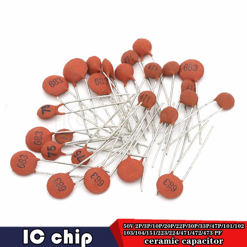 100PCS 50V 2P/3P/10P/20P/22P/30P/33P/47P/101/102/ 103/104/151/223/224 ...