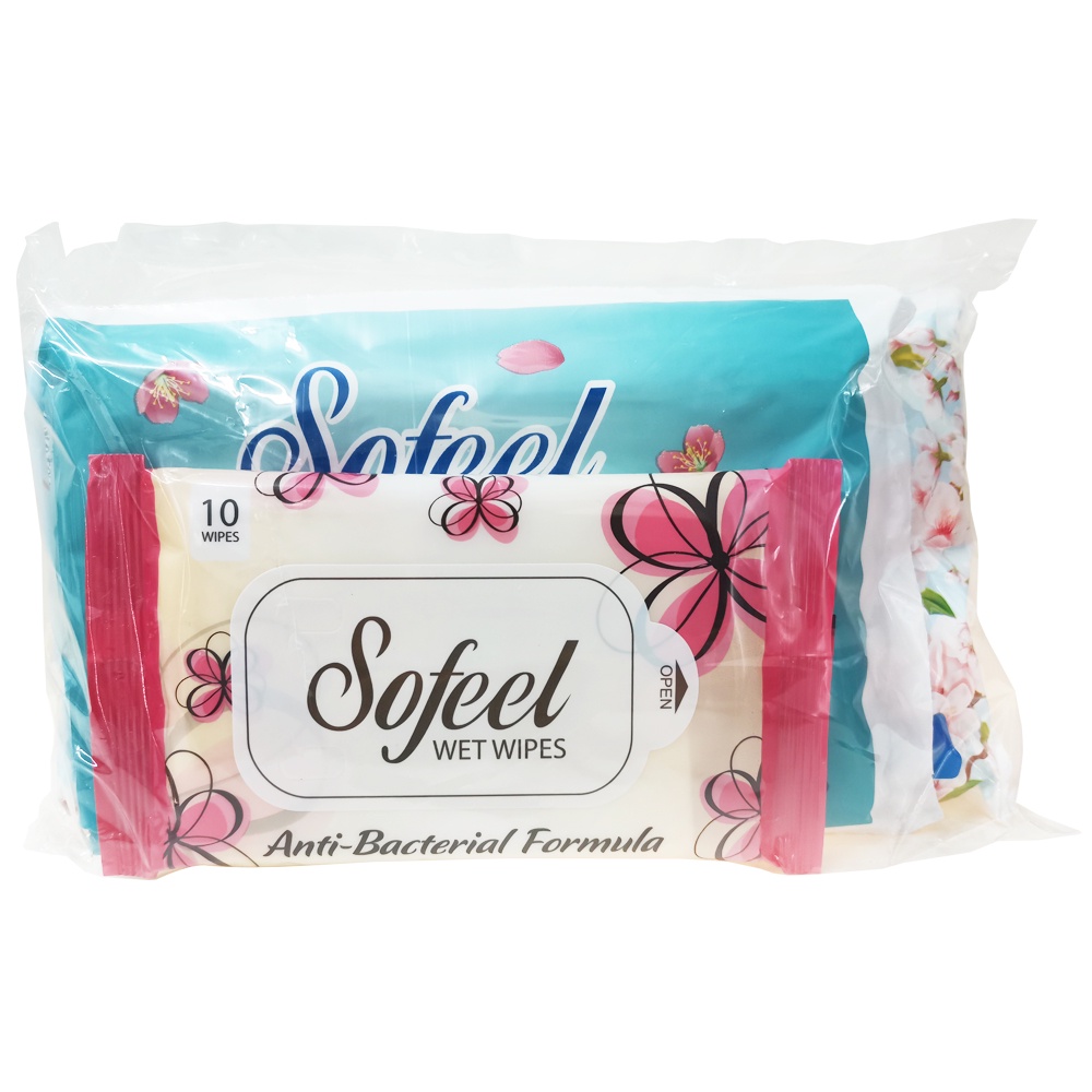 SOFEEL Wet Travel Jumbo Tissue Value Pack 3 packs 100 Sheets + Anti ...