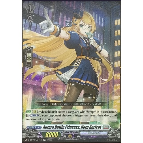 Aurora Battle Princess, Horn Apricot (D-SS02/024EN RR) - Cardfight!! Vanguard OverDress [DSS02 ...
