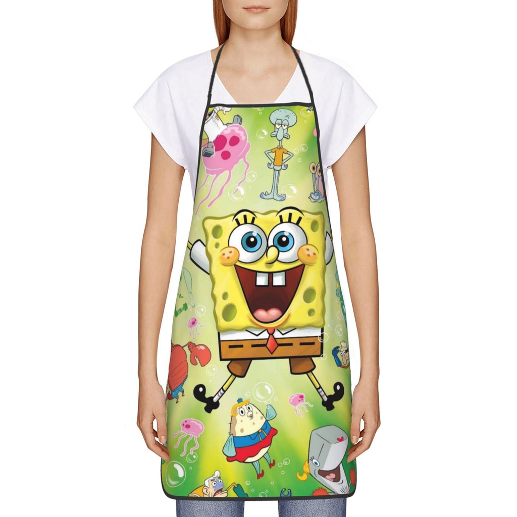 SpongeBob Kitchen Apron Wipeable Waterproof Oil-Proof Cooking BBQ Shop ...