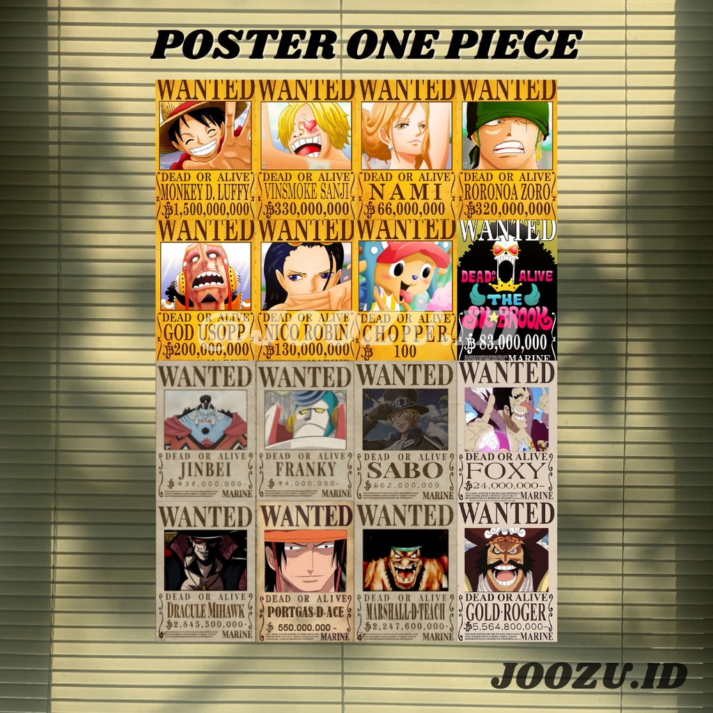 (Contents 16 PCS) One Piece Poster Wallpaper Bedroom Wallpeper ...