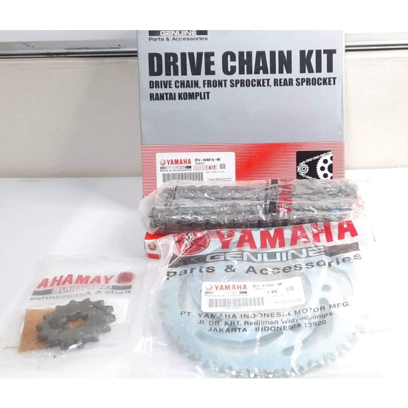 Chain set (14/42t 130L) (genuine) for yamaha sniper 150v1/v2 | Shopee ...