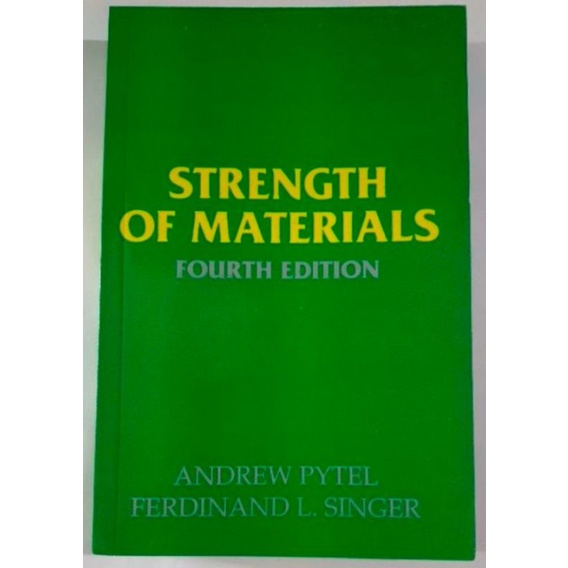 STRENGTH OF MATERIALS Fourth Edition by Pytel &Singer | Shopee Philippines