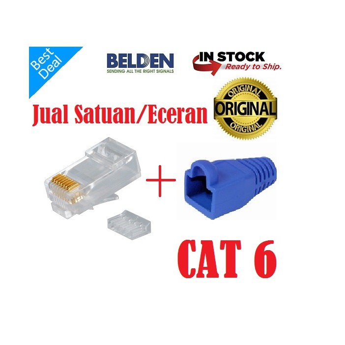 Original Rj45 Cat6 Belden Connector and Single Booth Plug - Retail ...