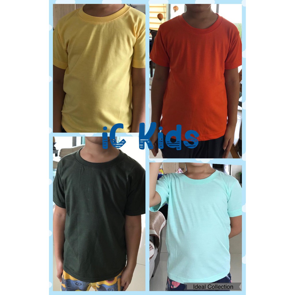 Plain Shirt iC Kids Assorted Colors | Shopee Philippines