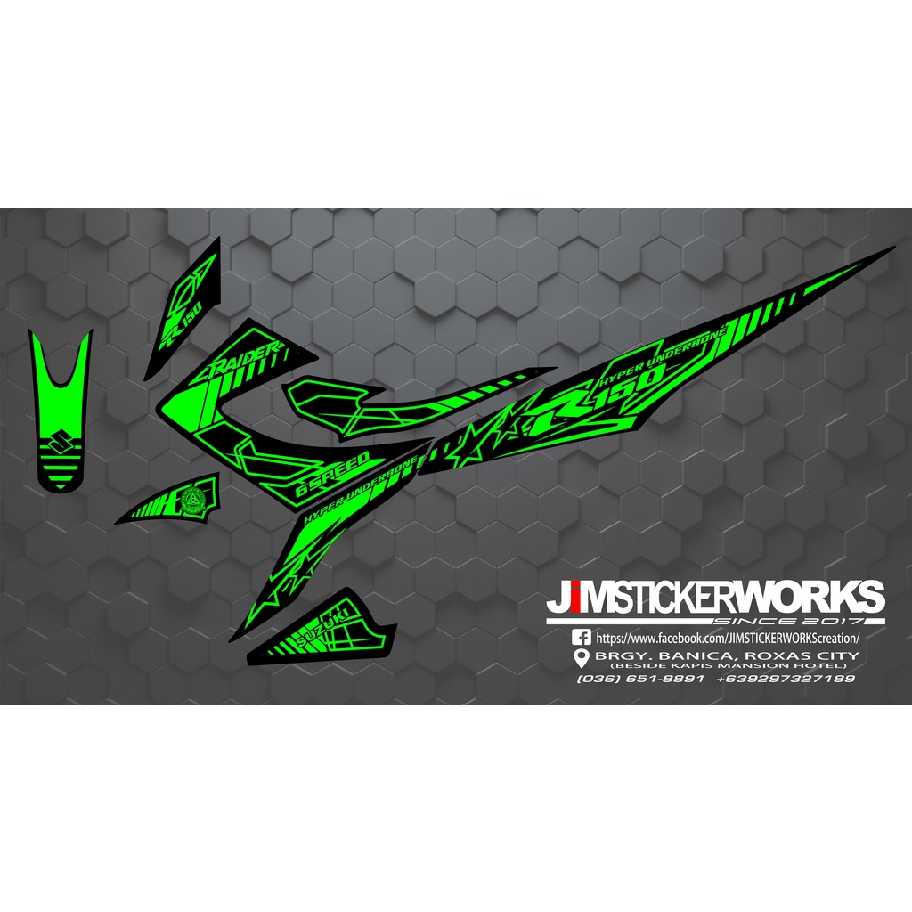 RAIDER 150 Full DECALS KIT 3M reflective stickers (mags at batok di ...