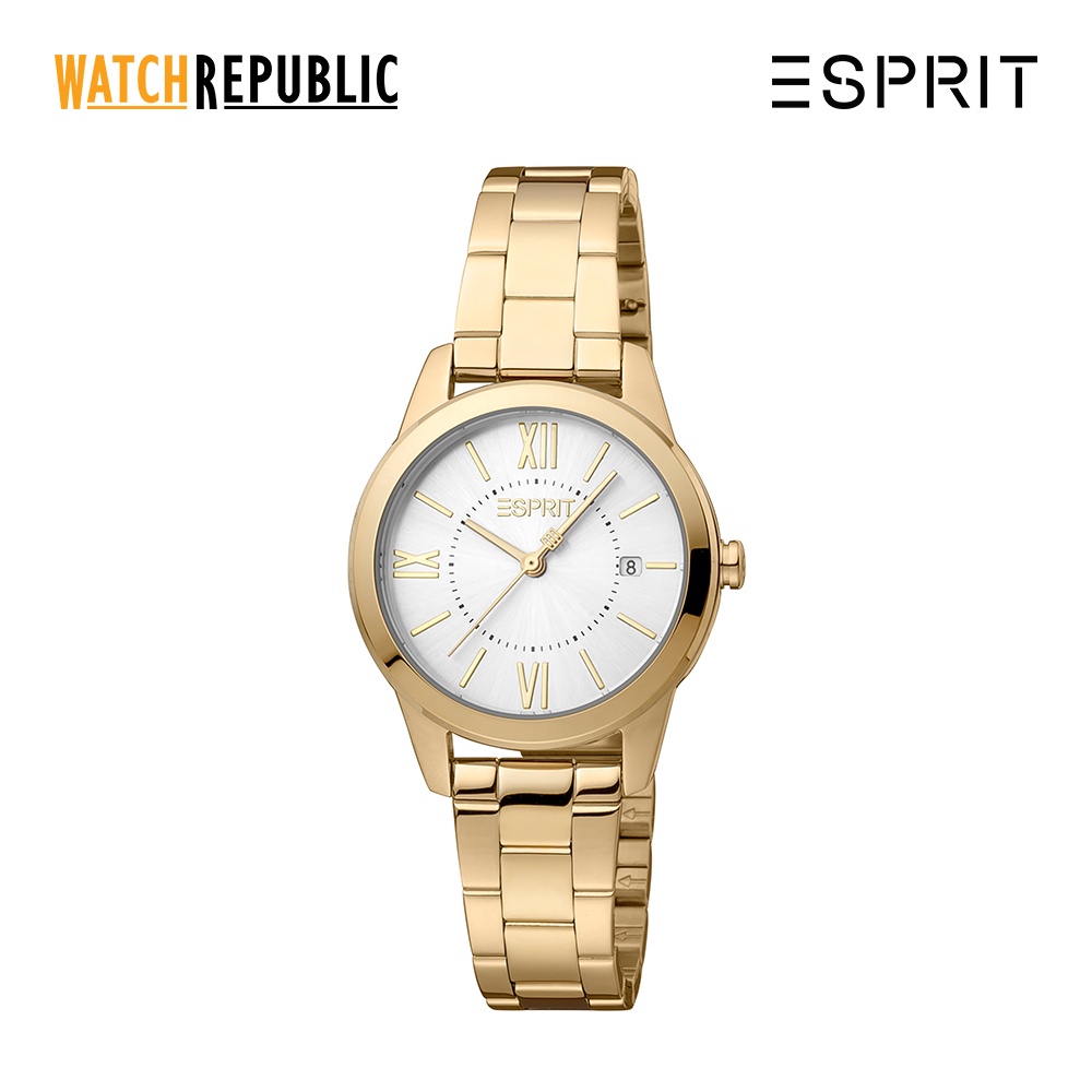 Esprit Wind Gold Stainless Steel Analog Quartz Watch For Women ...