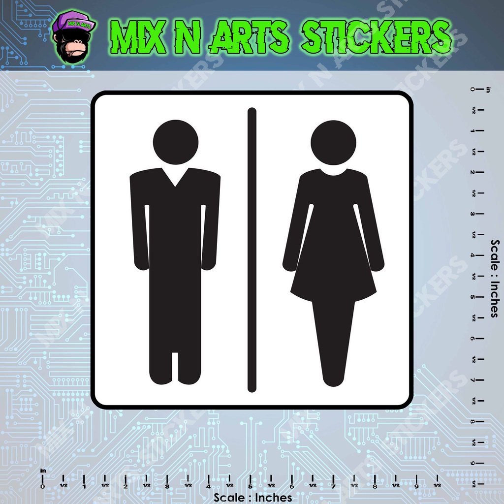 Toilet Signage Entrance Exit Waterproof Vinyl Sticker for (Sold per ...