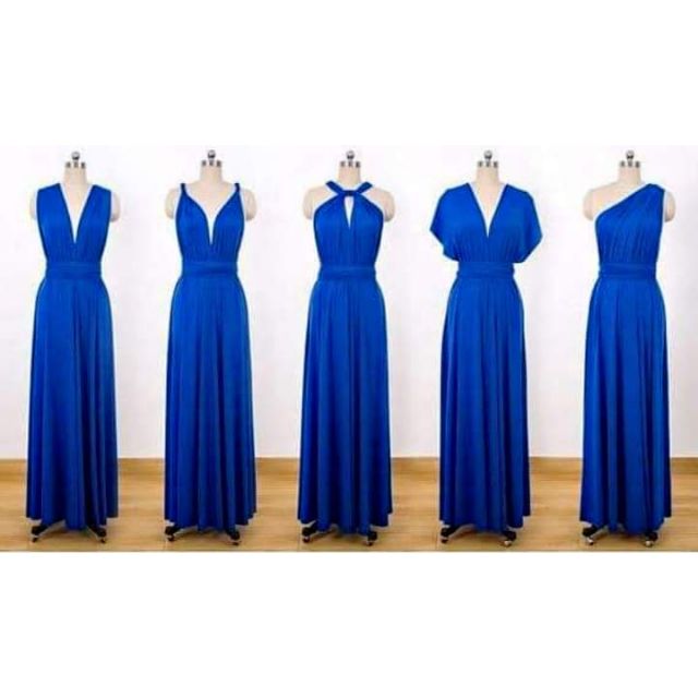 ROYAL BLUE Infinity Dress Floorlength with Attached Tube | Shopee ...