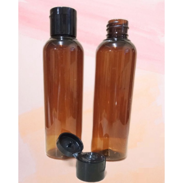 100 ml Amber Pet Bottle with flipcap black. | Shopee Philippines