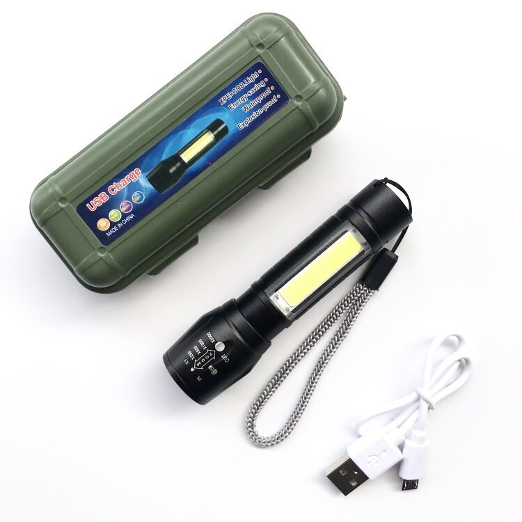 Mini LED flashlight rechargeable waterproof USB charging flashlight ...