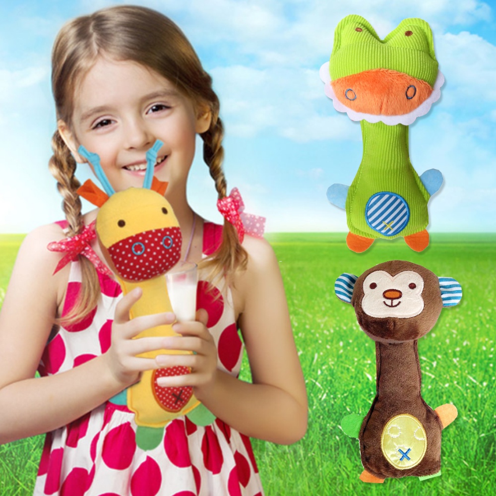 Little Hand Rattle Doll Animal Shakes There Are A Jingle Sound. Squeeze ...