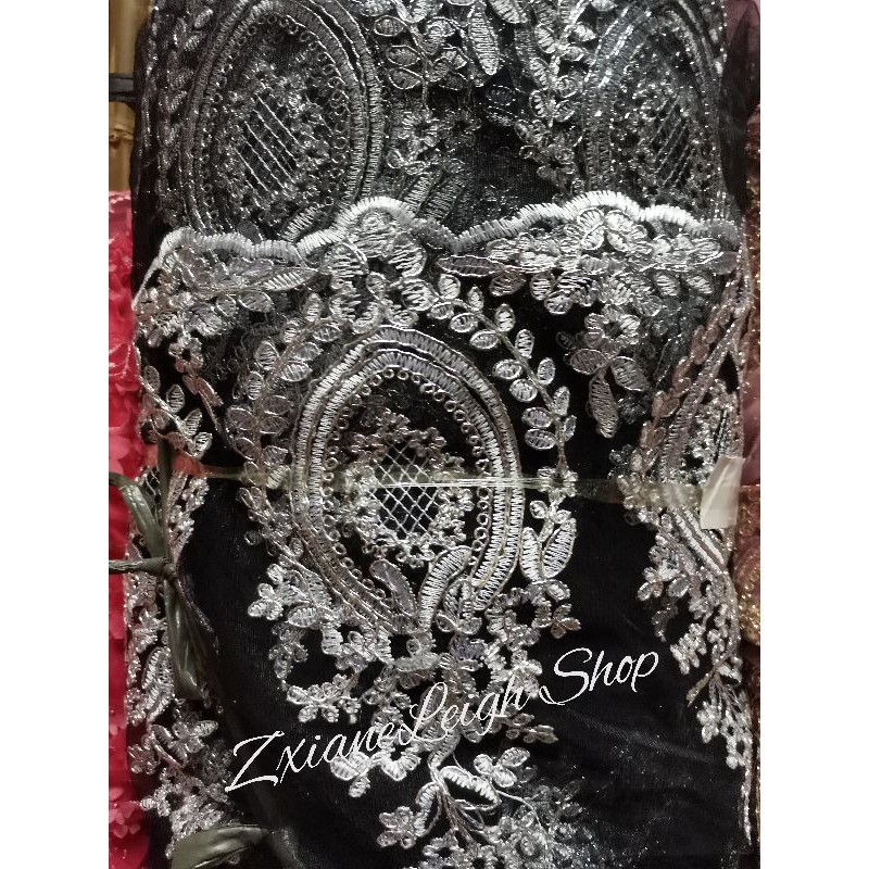 LACE FABRICS FOR GOWN (PINYA, VINES AND SCALOP, 3D DESIGN) Sold per ...