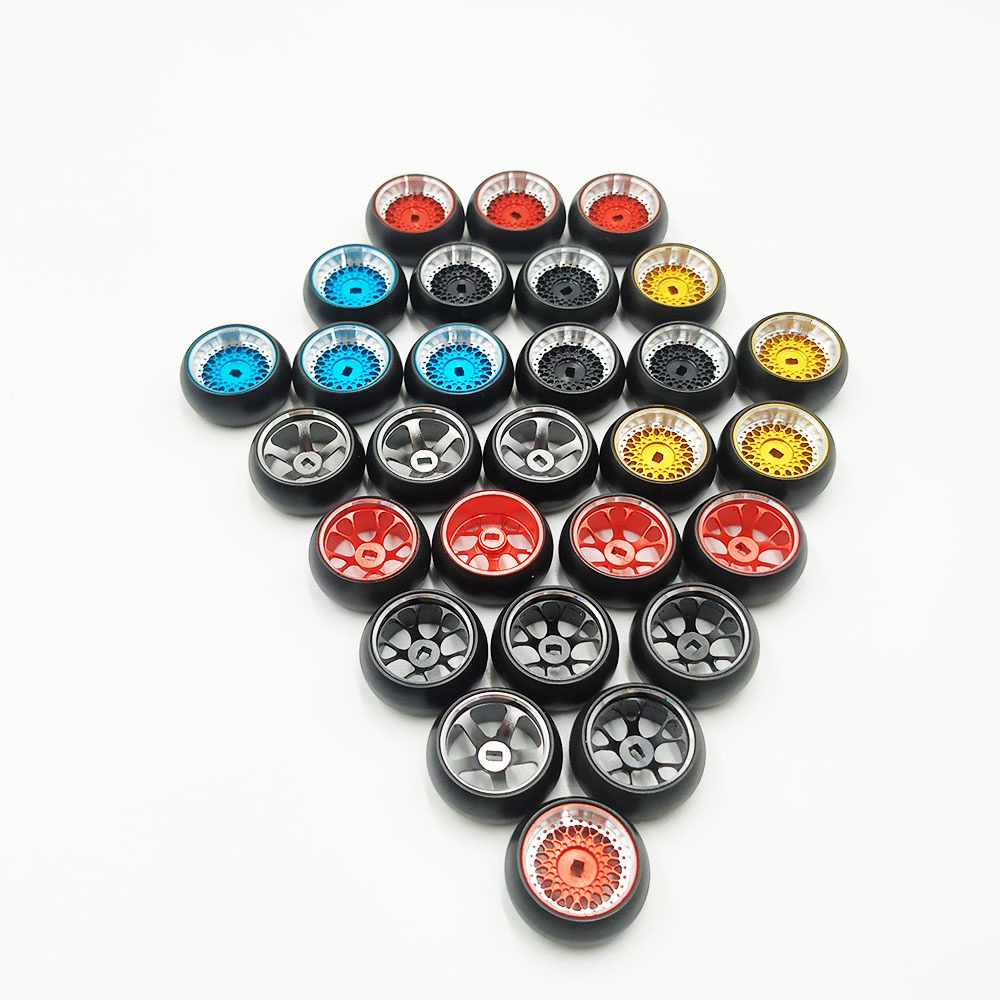 4pcs/set alloy rc wheel rim+ drift tire for 1/28 Wltoys K969 K989 P929 ...