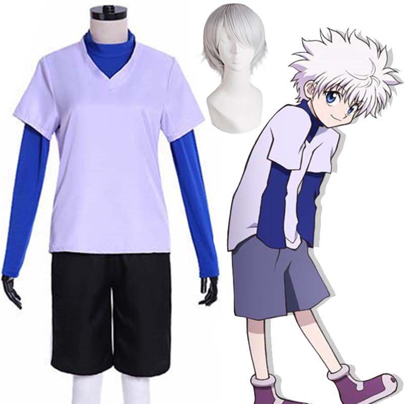 Hunterhunter Anime Authentic Killua Zoldyck Cosplay Costume Uniform Set ...