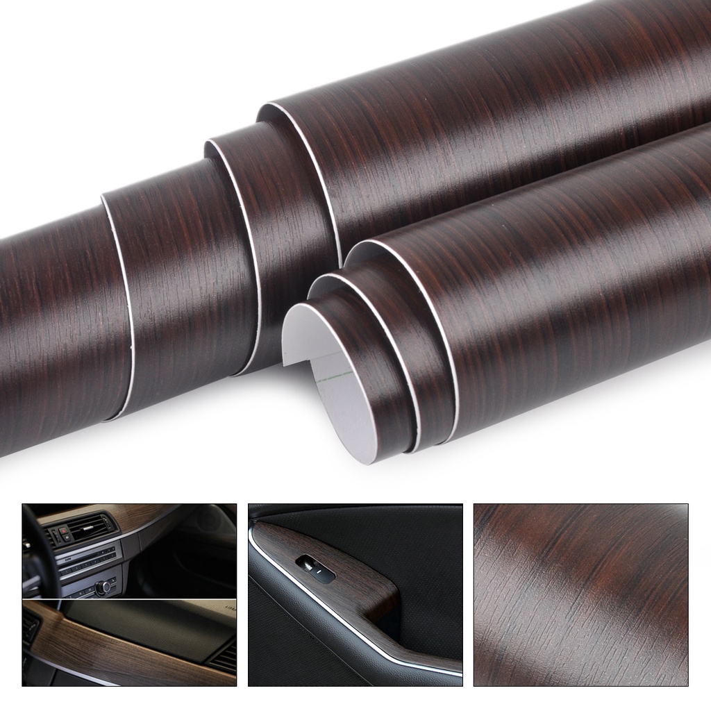 Oak Wood Grain Textured Vinyl Wrap PVC Roll Sticker Decal Sheet Film ...