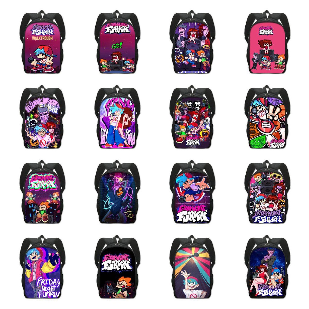 Friday Large Black Night Funkin Backpack For Casual Travel School And ...