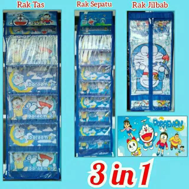Dora BLUE 3 in 1 rack (bag rack, shoe rack, hijab rack) | Shopee ...