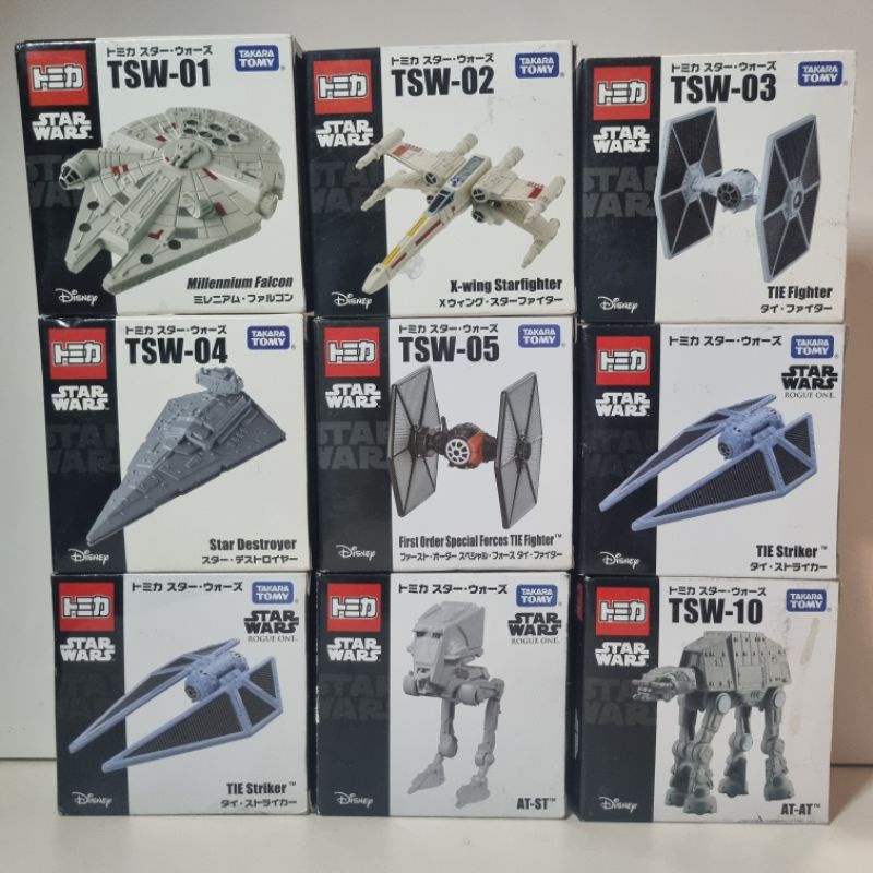 Takara Tomy Star Wars Die Cast Millennium Falcon, Star Destroyer, X-wing Starfighter, Tie ...