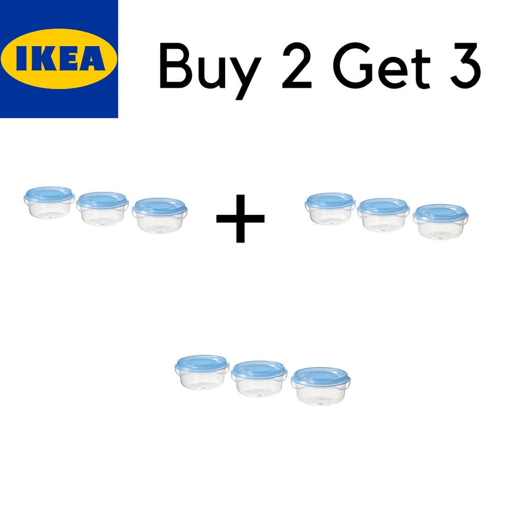 Ikea PRUTA IKEA PRUTA Transparent Food Container Blue 70ml Contents ...