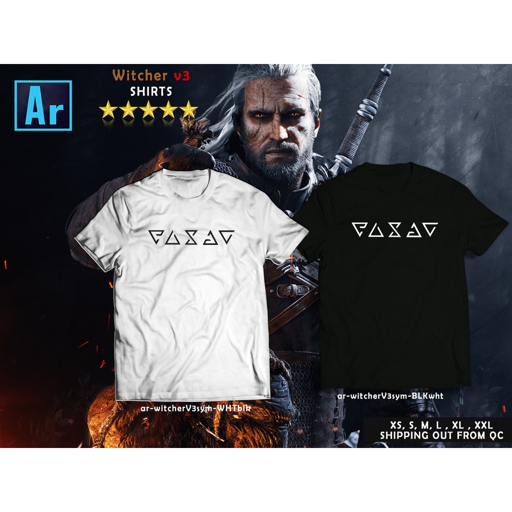 The Witcher 3 Symbols Quen Igni Axii Ard Tshirt Custom unisex Tees ...