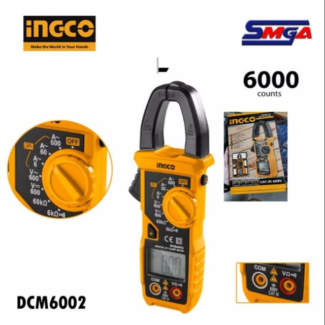 Ingco Digital AC Clamp Meter DCM6002 / DCM6003 | Shopee Philippines