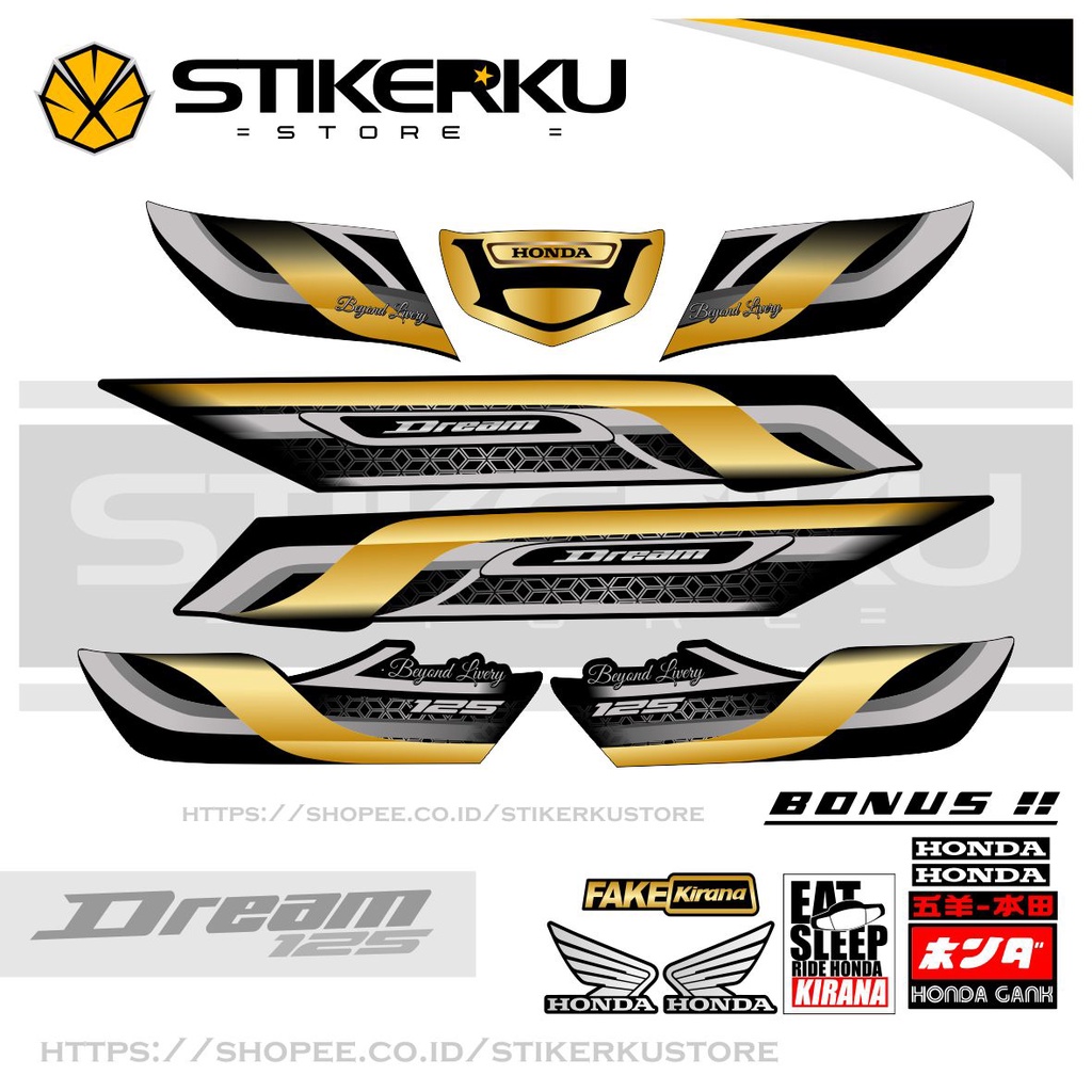 Dream 125 DECAL STOCK / HONDA KIRANA STICKER / KIRANA 125 STICKER ...