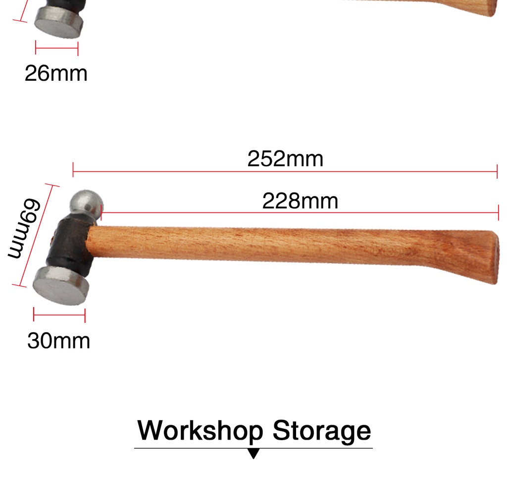 Round Head Rubber Hammer Practical Round Head Hammer With Wooden Handle ...