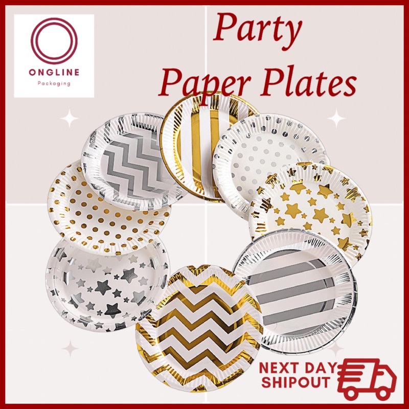 20 pcs. Premium Party Paper Plates | High Quality | MAKAPAL | Shopee ...