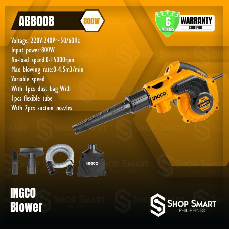 INGCO Vacuum Blower 800W (AB8008 ) | Shopee Philippines