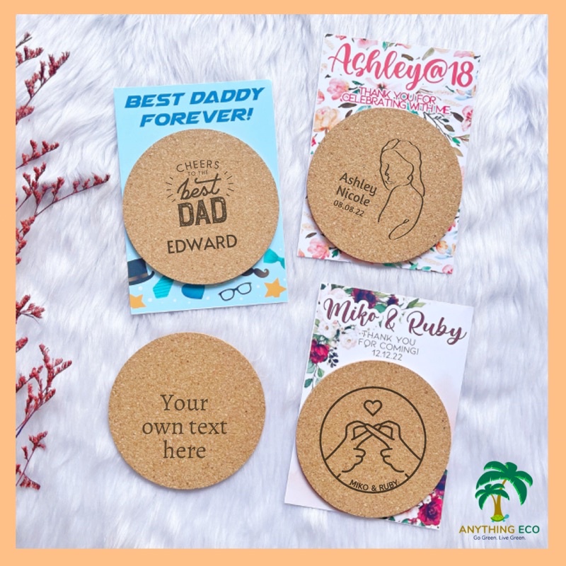 Personalized ROUND Cork Coaster Souvenir | Shopee Philippines