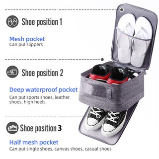 Travel Three Layers Shoe Organizer Shoe Bag Storage Bag For 3 Pairs Of ...
