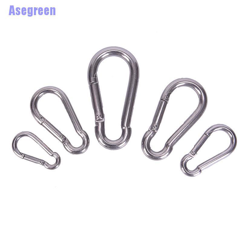 Asegreen: 304 Stainless Steel Spring Carabiner Snap Hook Keychain Quick ...