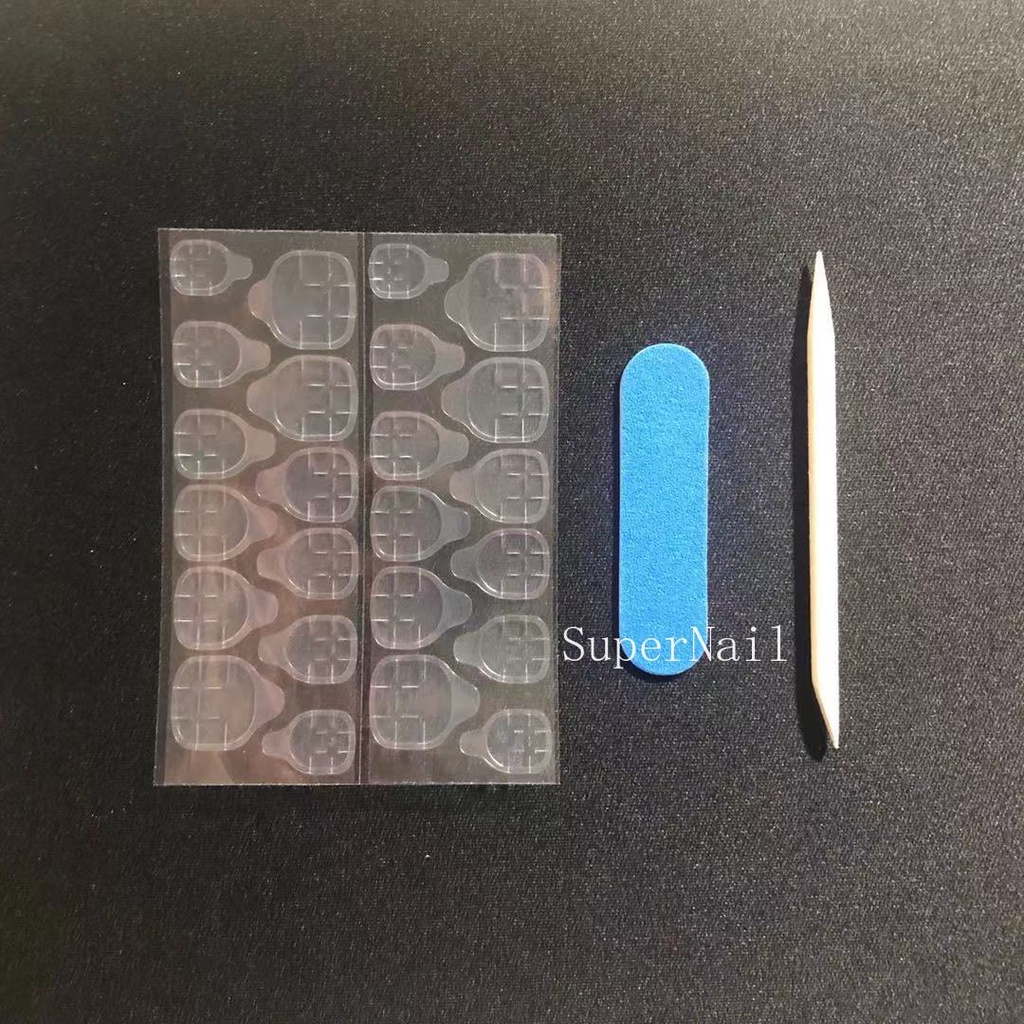 Jelly Nail Sticker 12pcs Fake Nail Alcohol Cotton Nail File Orange Wood ...