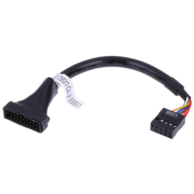 USB 2.0 9 Pin Motherboard Female to 20 Pin USB 3.0 Adapter Cable ...