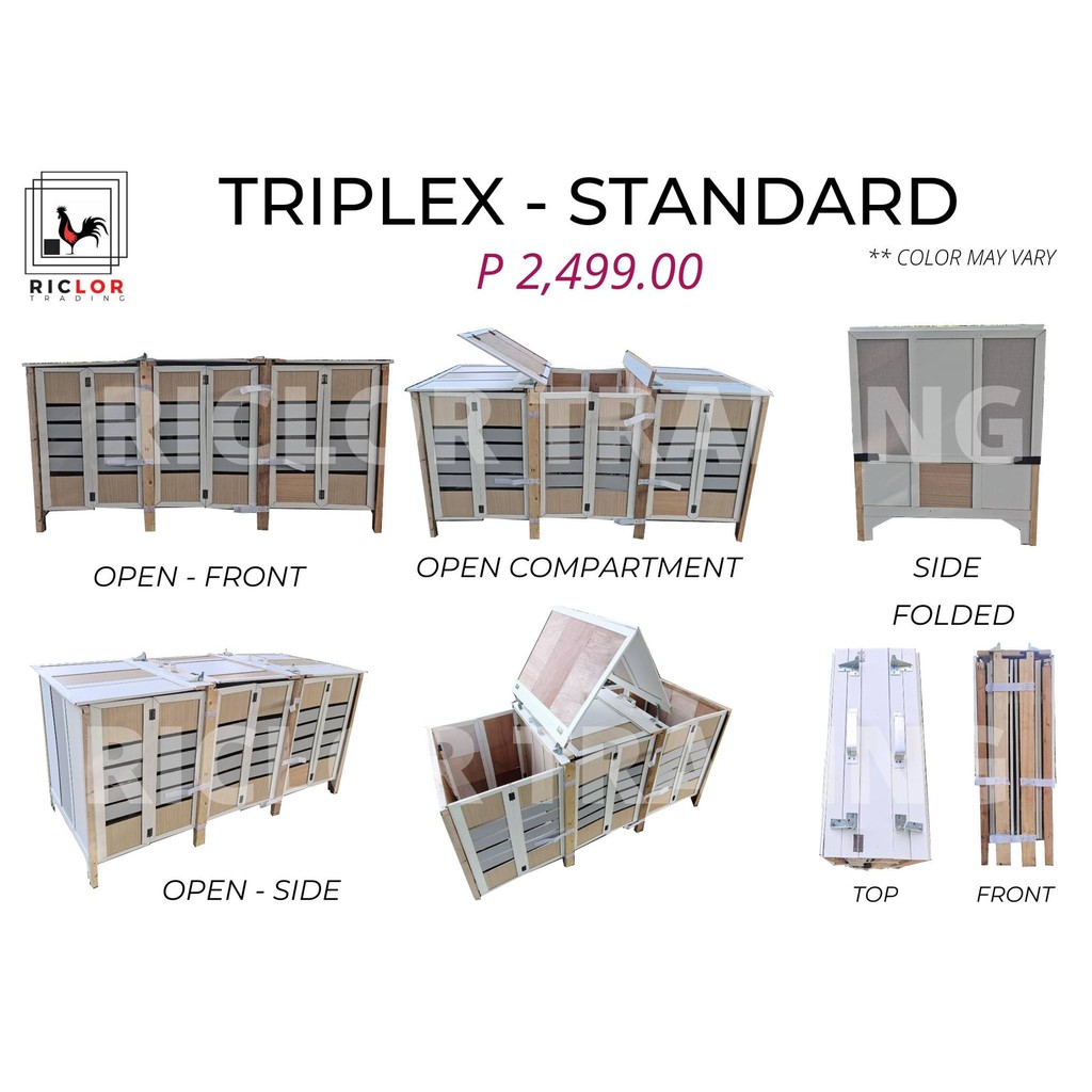TRIPLEX [STANDARD] - Folding Cage for Fighting Roosters (Three-fold) | Shopee Philippines