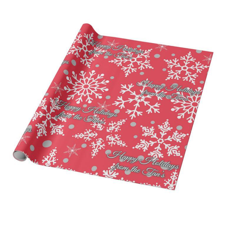 Assorted White Snowflakes On Red - Personalized Gift Wrappers | Shopee ...