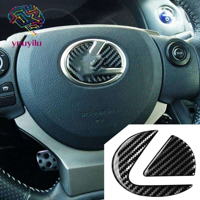 for Lexus IS F Sport GS ES RX NX Carbon Fiber Steering Wheel Emblem ...