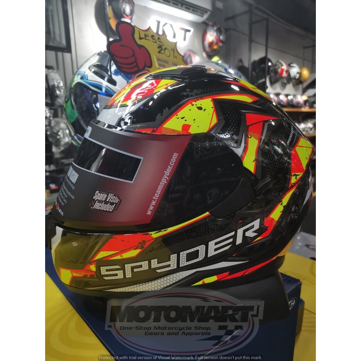 SPYDER HELMET HE ROGUE GD 3931_SS (BLACK/ NEON YELLOW S3) | Shopee ...