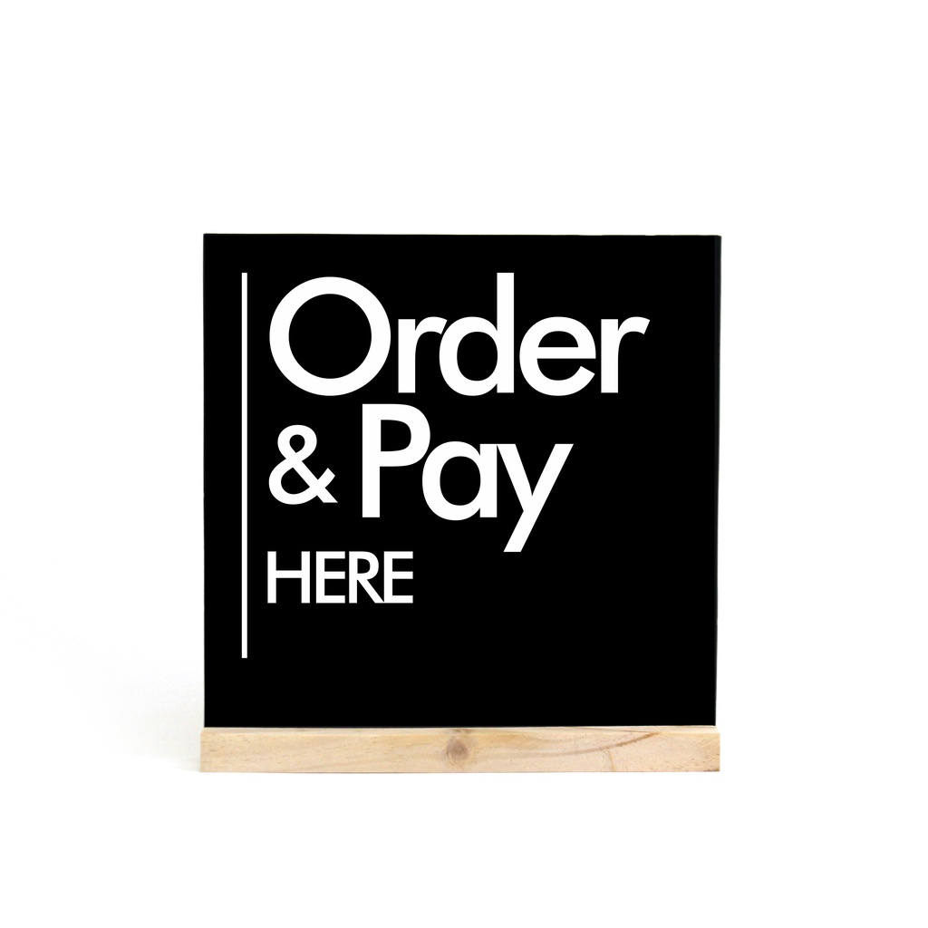 Order and pay here sign - sign order and pay here - sign system - Box ...
