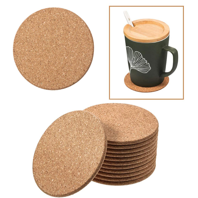 Cork Coaster Wooden Thick DIY Cork Drink Coasters for Home Bar Kitchen ...