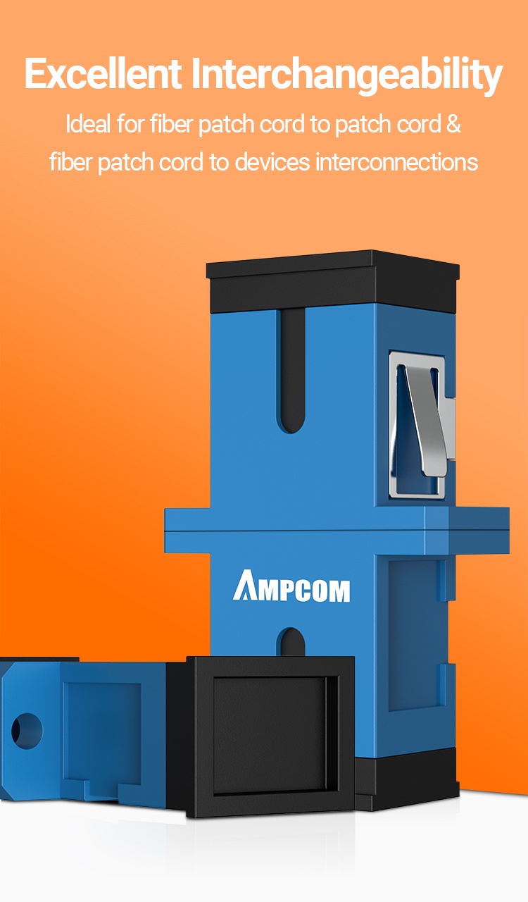 AMPCOM SC to SC Fiber Coupler OS1/OS2 OM1 OM2 OM3 OM4 OM5 Singlemode ...