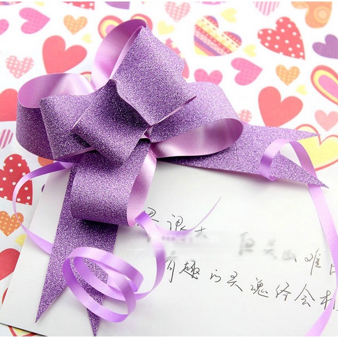 10pcs hand-pulled bows Ribbon gift & wrapping flower ribbon bow glitter ...