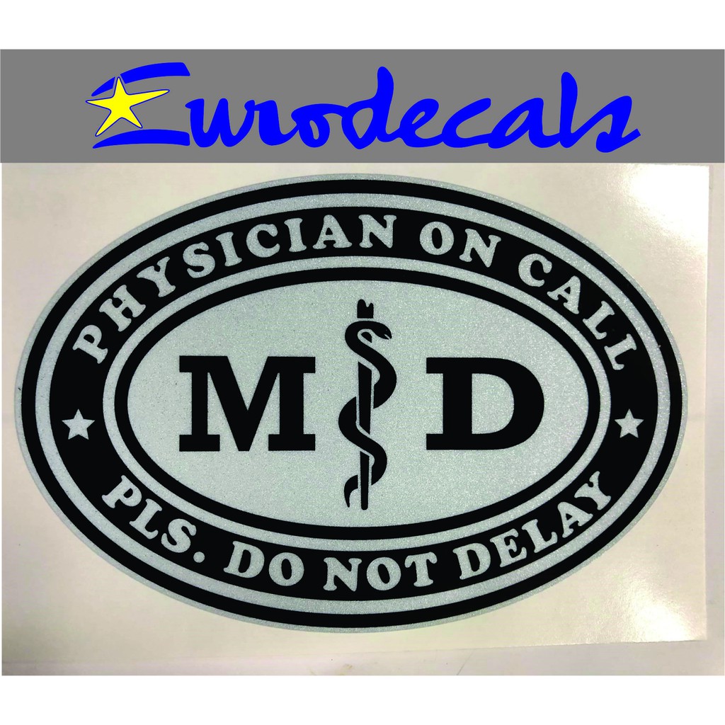 Physician on call MD Logo Reflective Sticker | Shopee Philippines